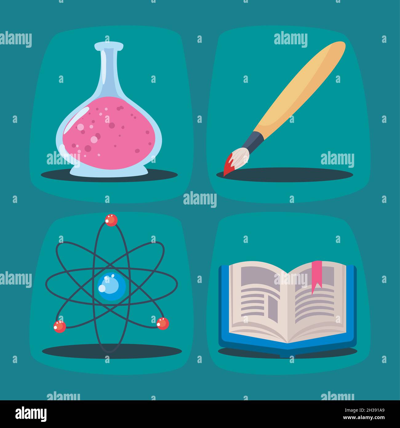 Four art items Stock Vector Images - Alamy