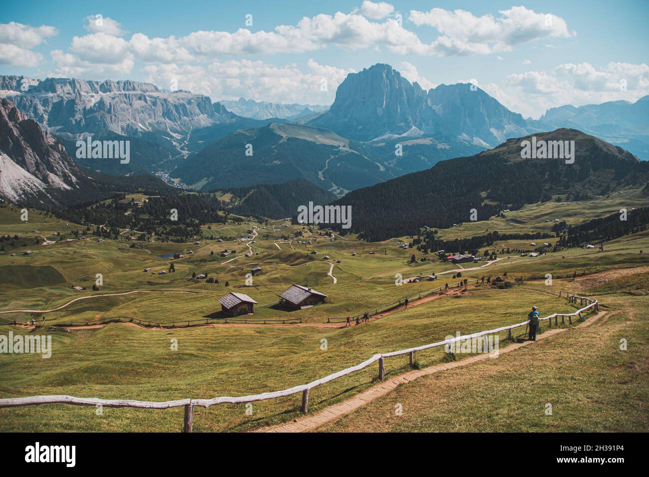 Famous Puez-Geisler Nature Park, a nature reserve in the Dolomites in ...