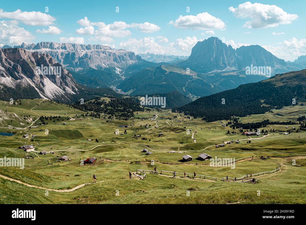 Famous Puez-Geisler Nature Park, a nature reserve in the Dolomites in ...
