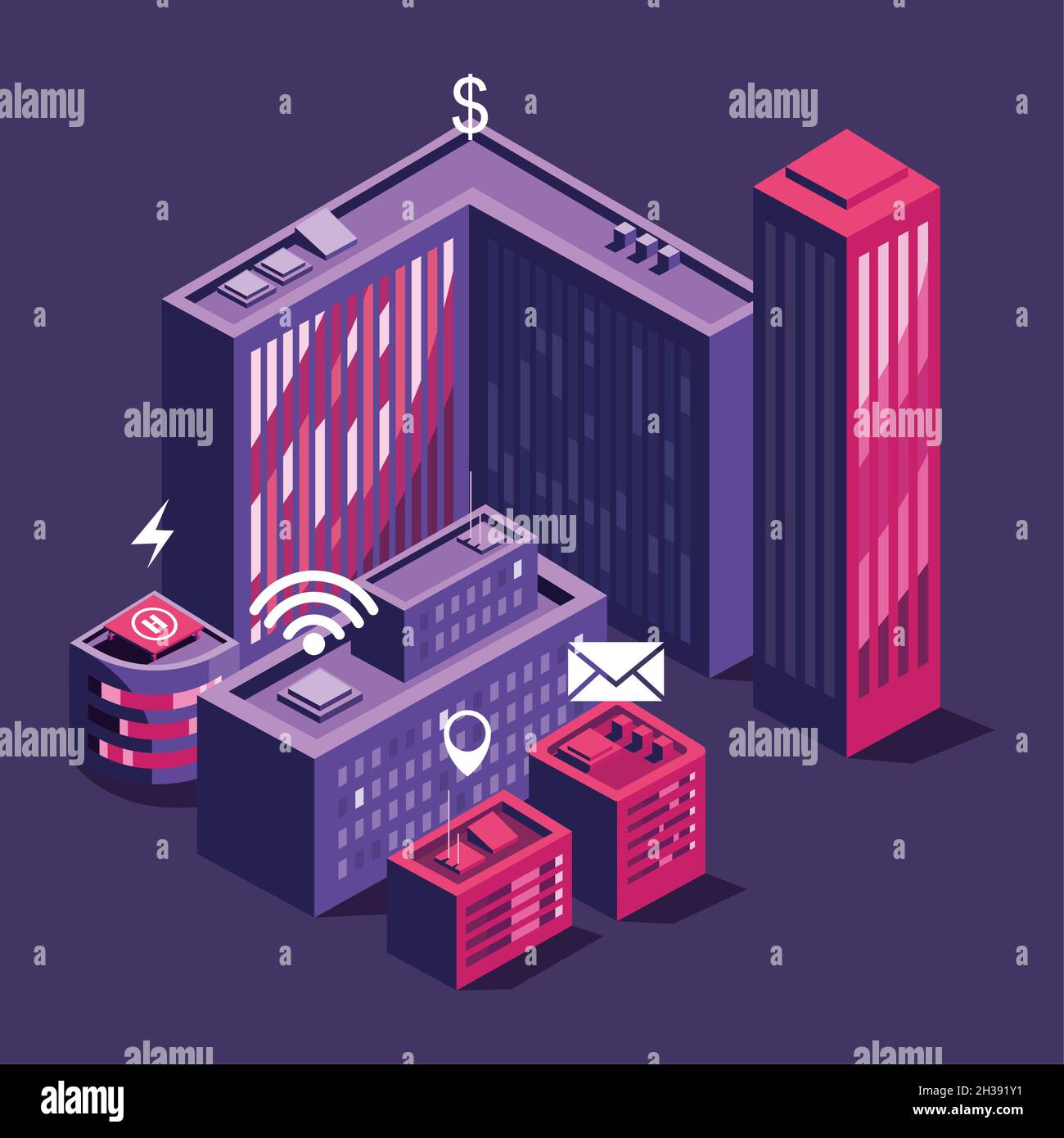 nice smart city poster with buildings Stock Vector Image & Art - Alamy