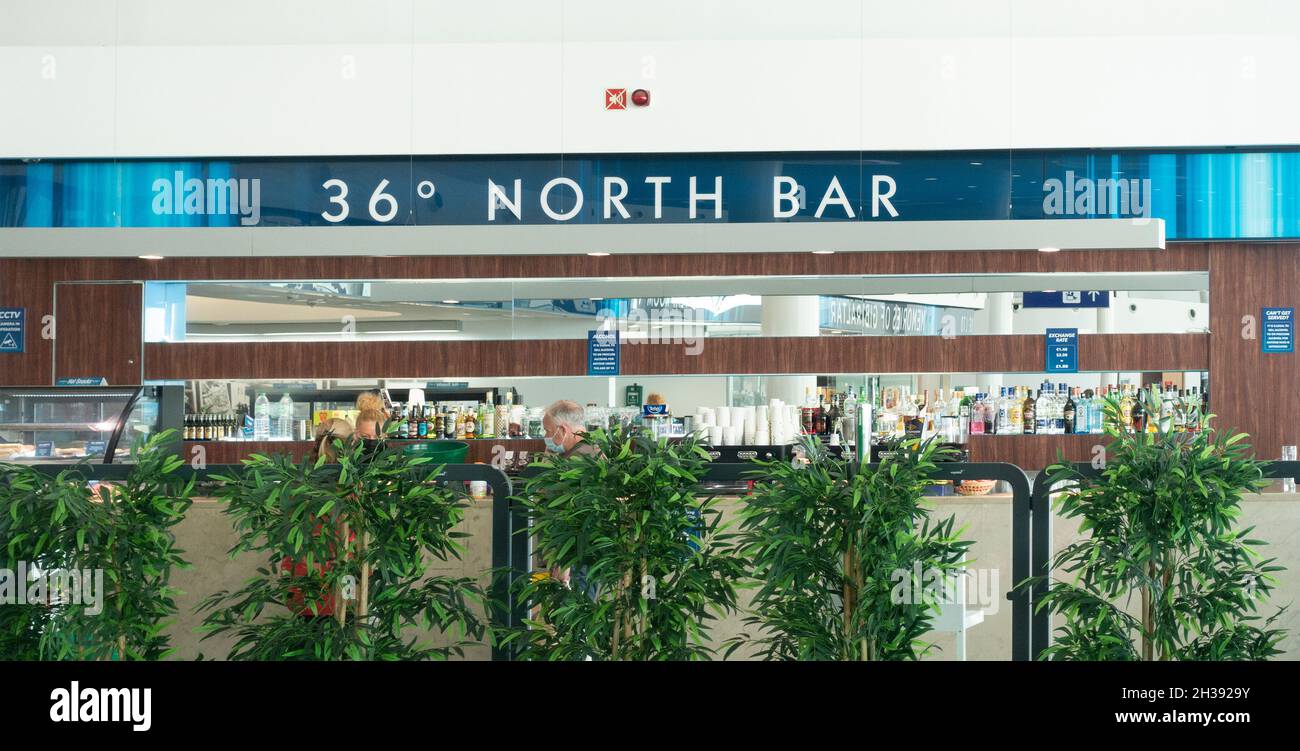 The 36 degrees North Bar in the departures area of Gibraltar Airport ...