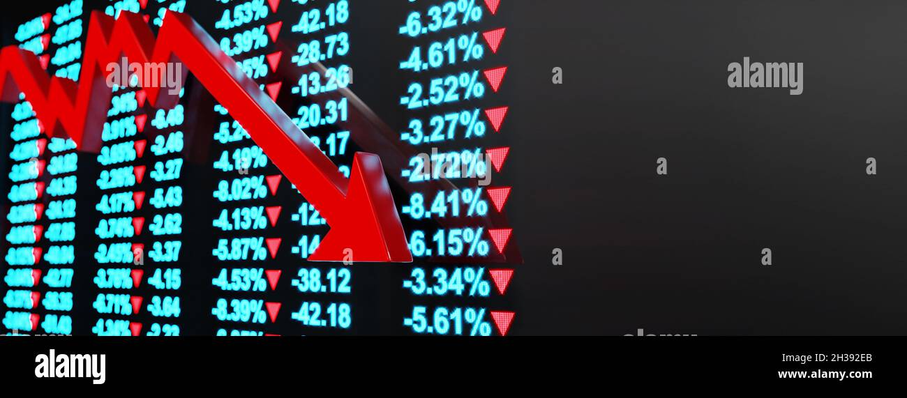 Graphs representing the stock market crash. 3d illustration Stock Photo ...