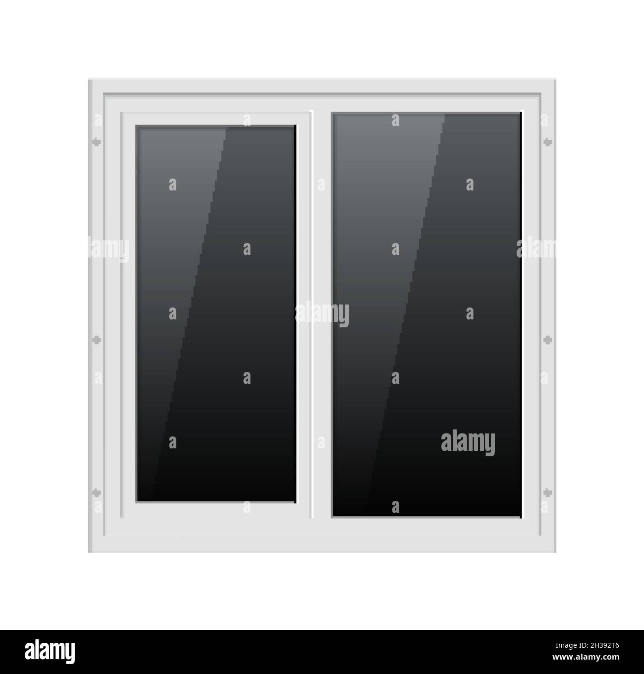 Plastic window glass vector frame. Plastic window wall isolated panel ...