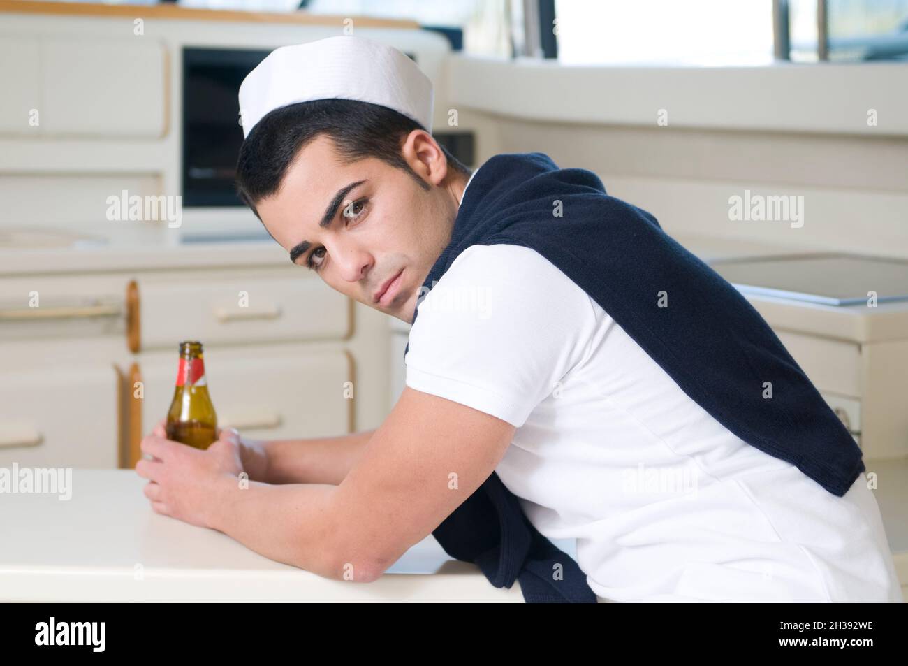sailor aboard a luxury yacht Stock Photo - Alamy