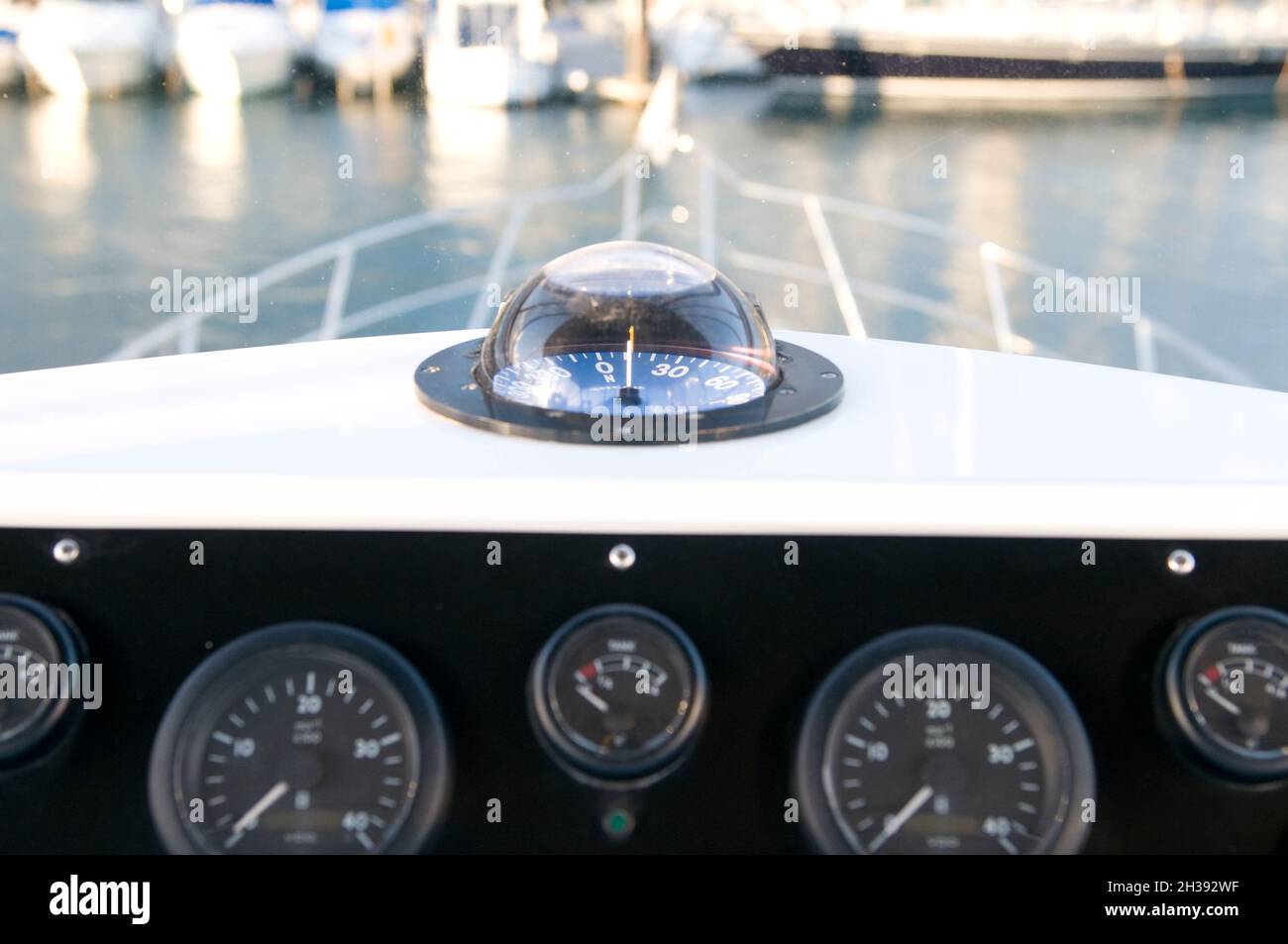 compass aboard a luxury yacht Stock Photo - Alamy