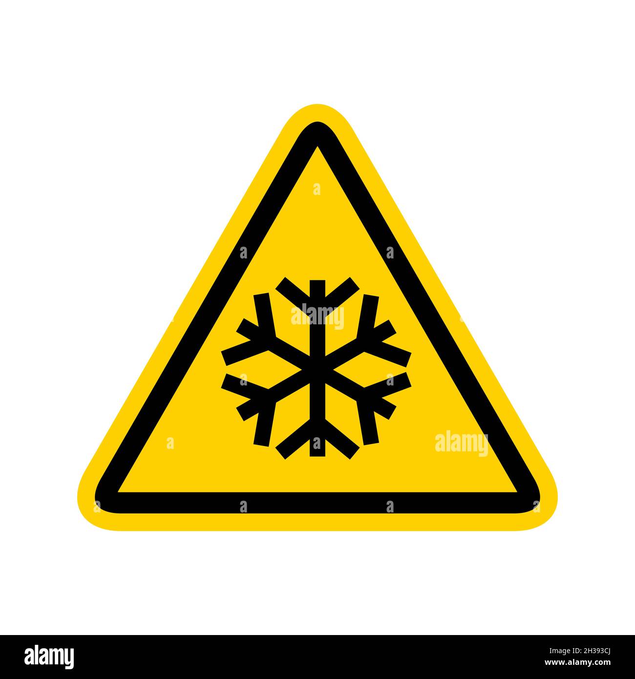 Snow alert vector icon. Snow warning weather winter freeze. Ice hazard ...