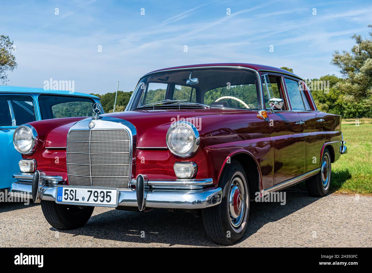 MIKULCICE, CZECH REPUBLIC - Oct 03, 2021: The historic Mercedes Benz ...