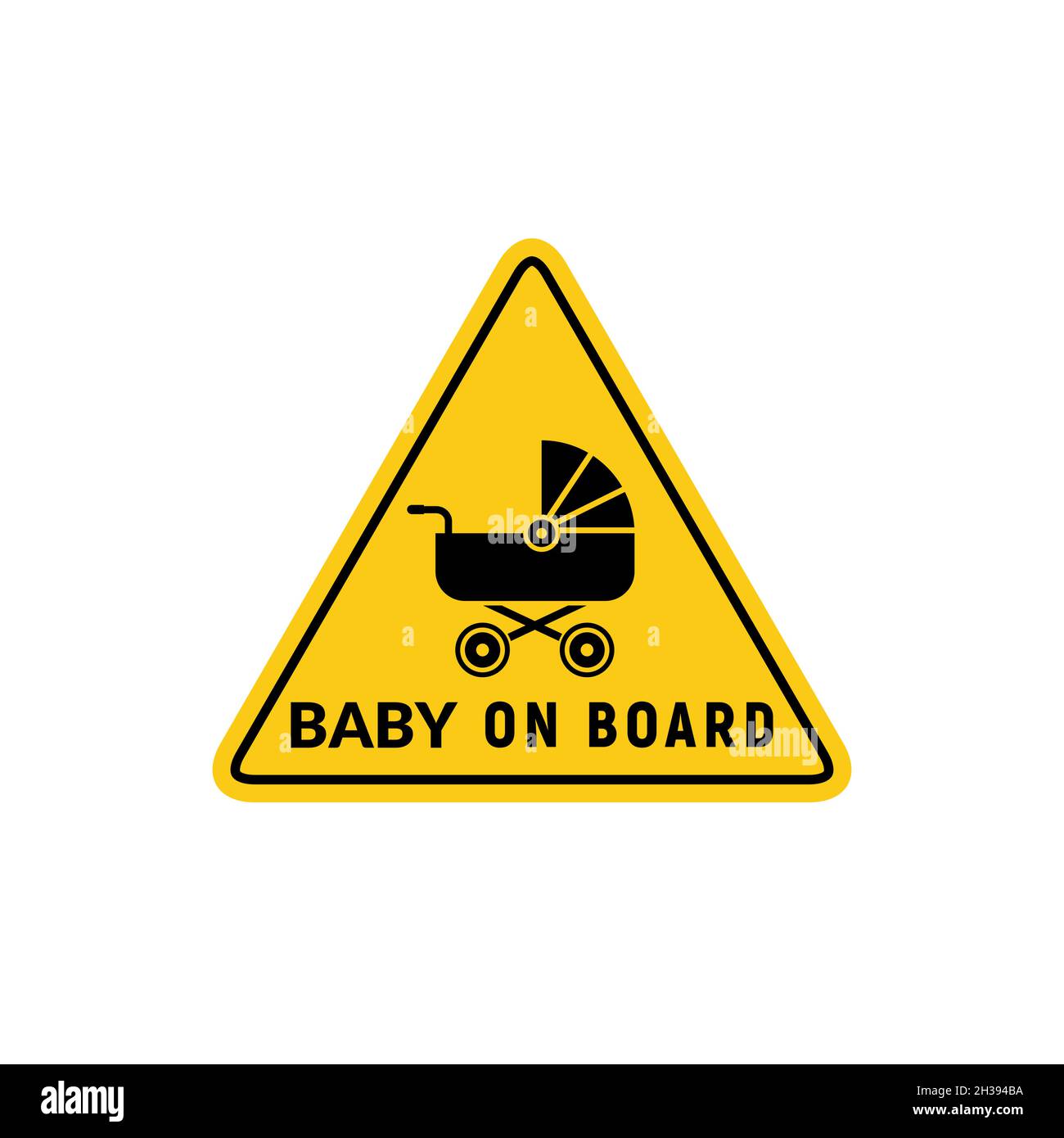 Baby on board sign icon. Child safety sticker warning emblem. Baby ...