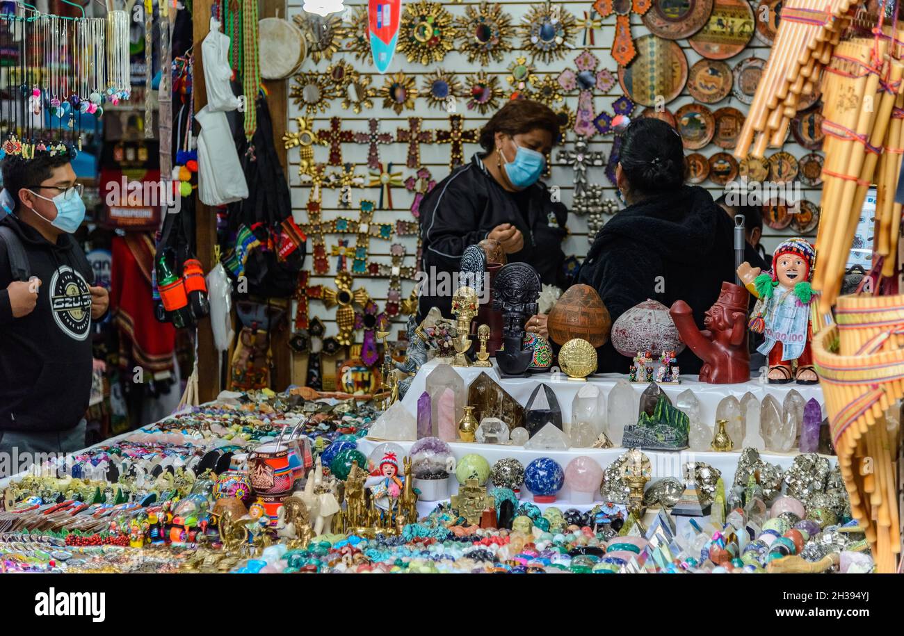 Colorful Inca and Machu Picchu schemed souvenirs to attract tourists on ...