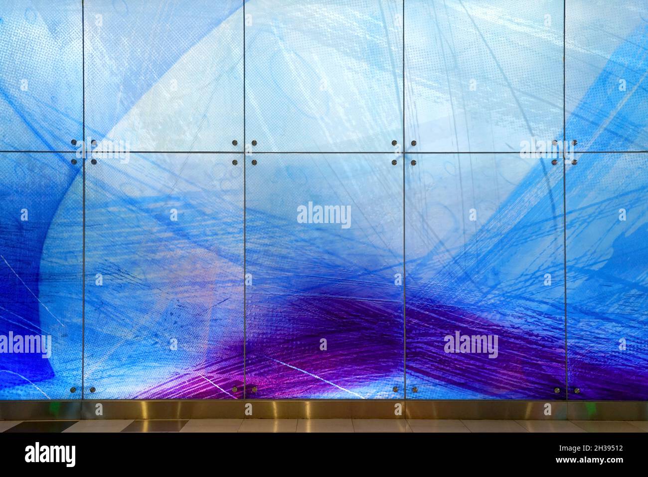 Indoor art of glass backdrop in the lobby Stock Photo - Alamy