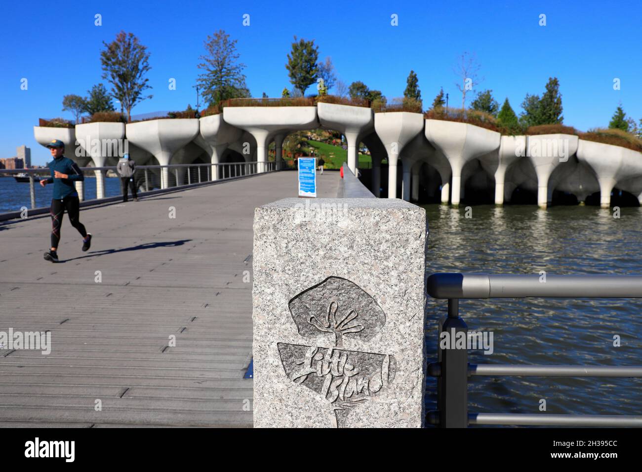 Engraving of "Little Island" on the bridgehead stone of South Bridge ...