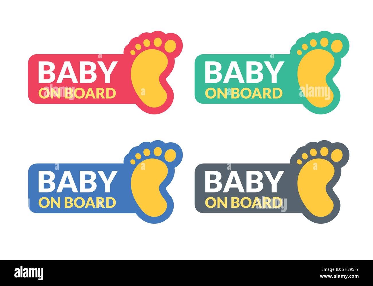 Baby on board sign icon. Child safety sticker warning emblem. Baby ...