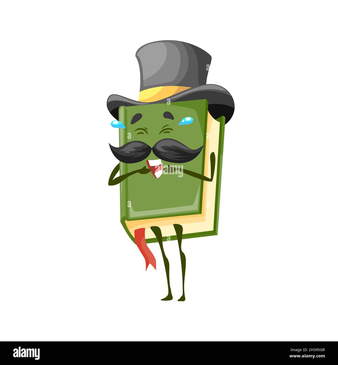 Happy book character LOL emoticon laughing out loud isolated male ...