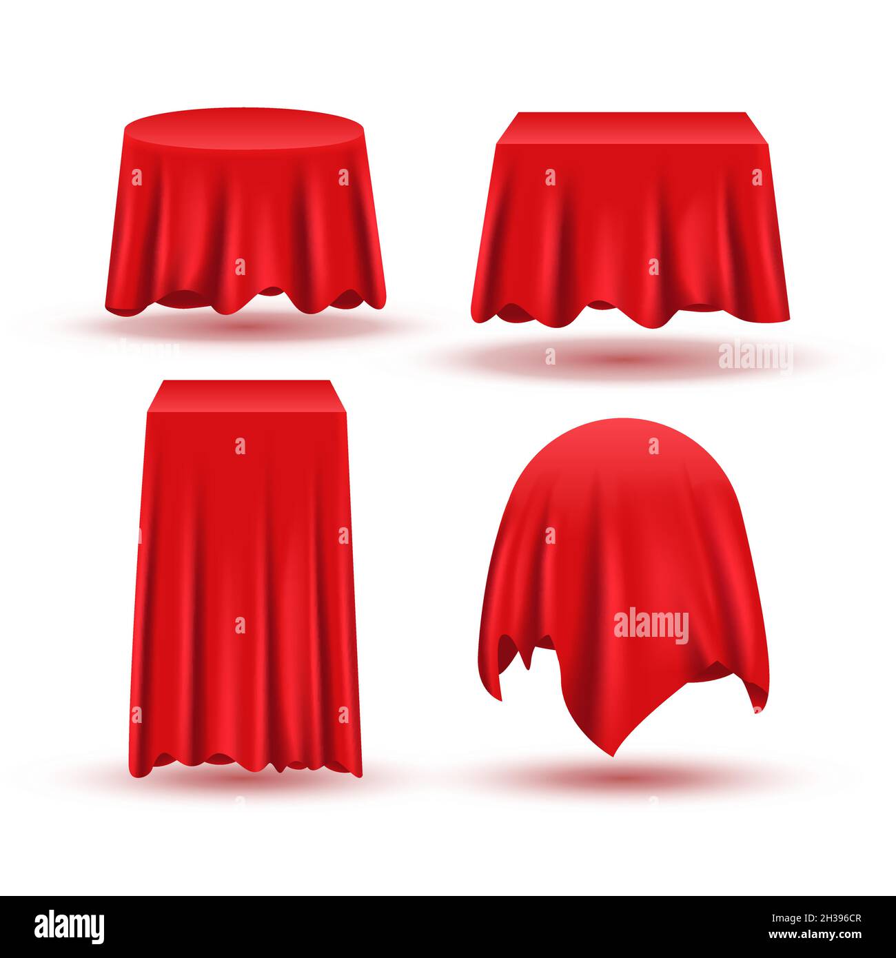 Red silk curtain cloth surprise fabric card cotton. Tablecloth reveal ...