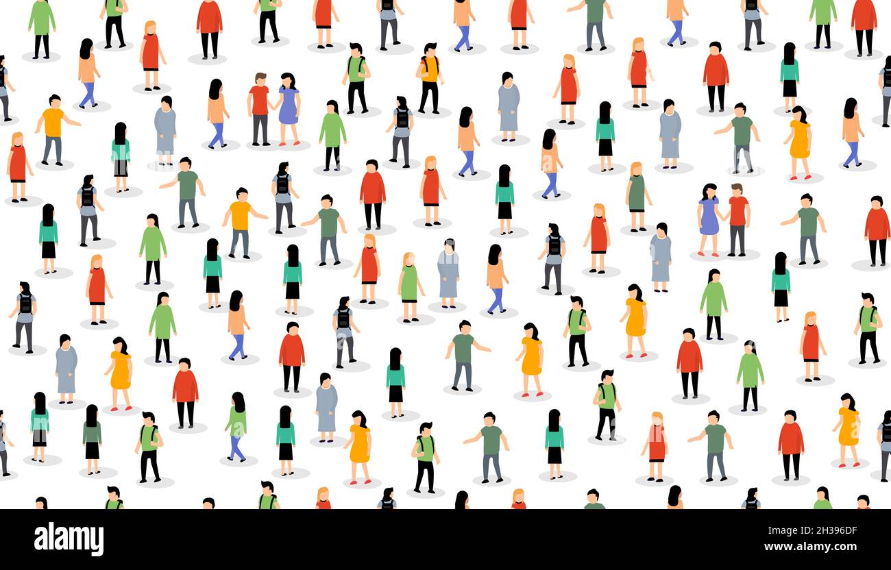 People group different illustration seamless pattern youth background ...