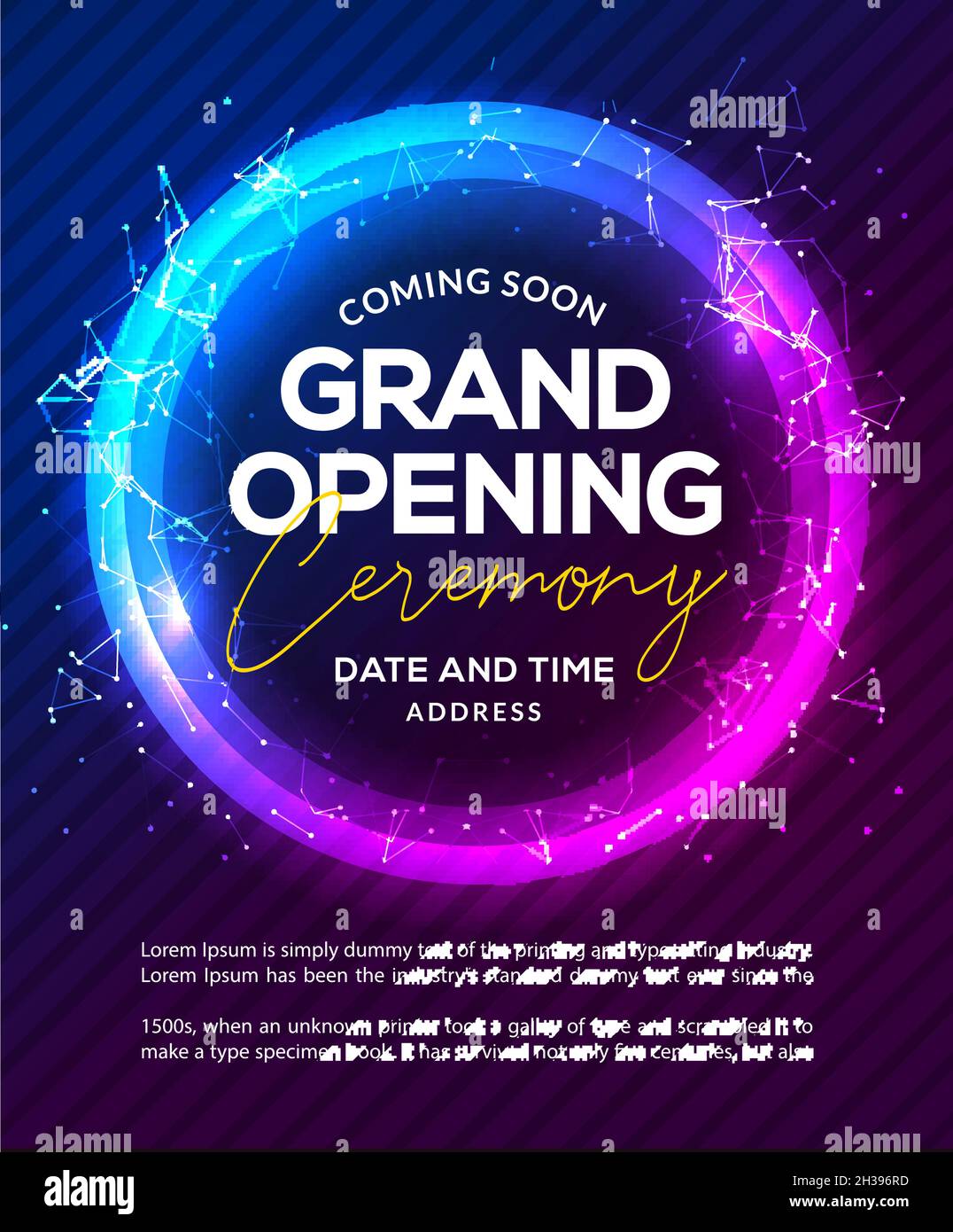 Grand Opening ceremony poster concept invitation. Grand opening event ...