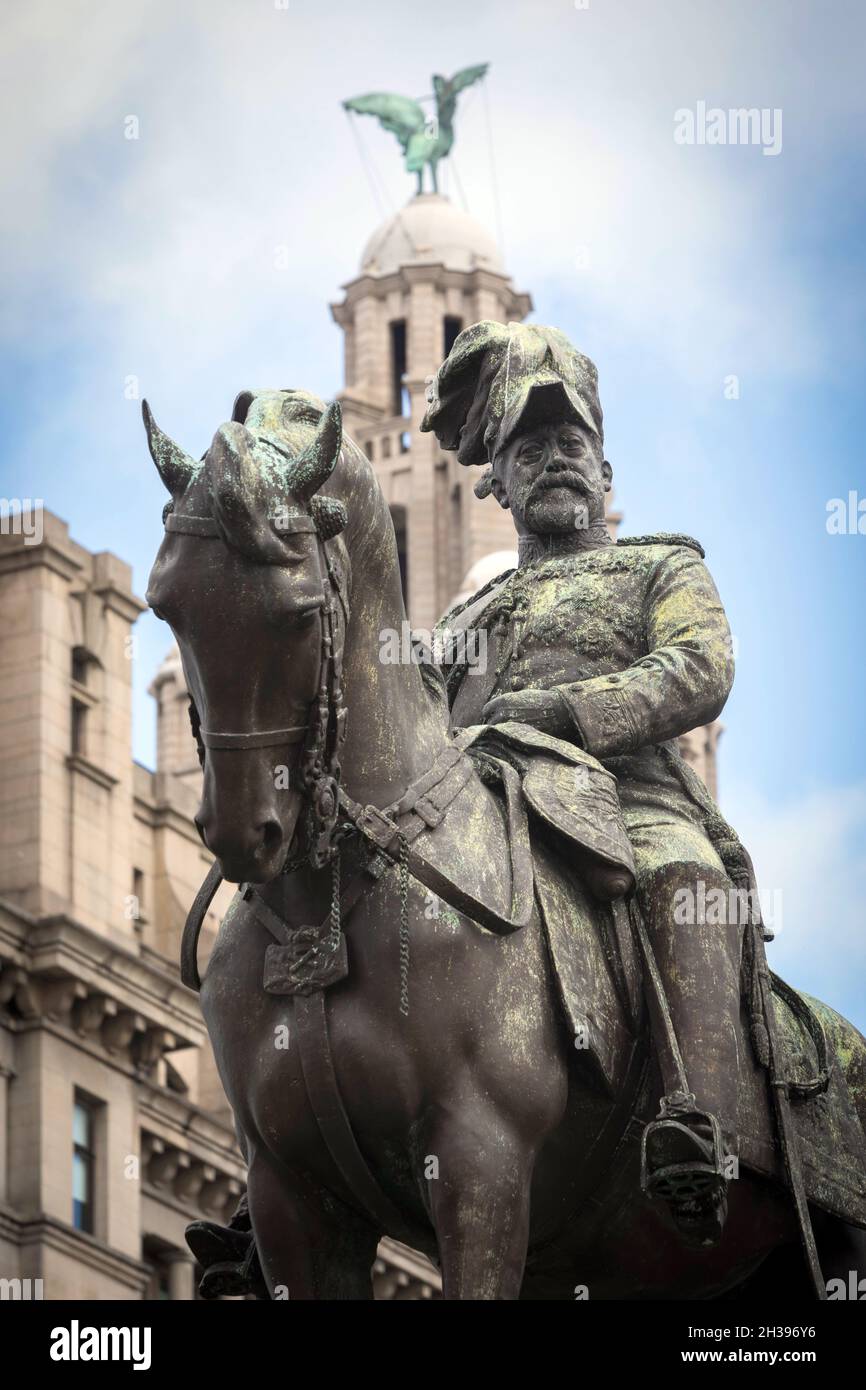 The Edward VII monument at Pier Head, Liverpool Stock Photo - Alamy