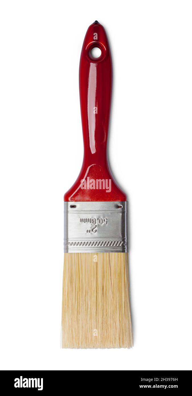 Red Paint Brush Cut Out on White Stock Photo - Alamy