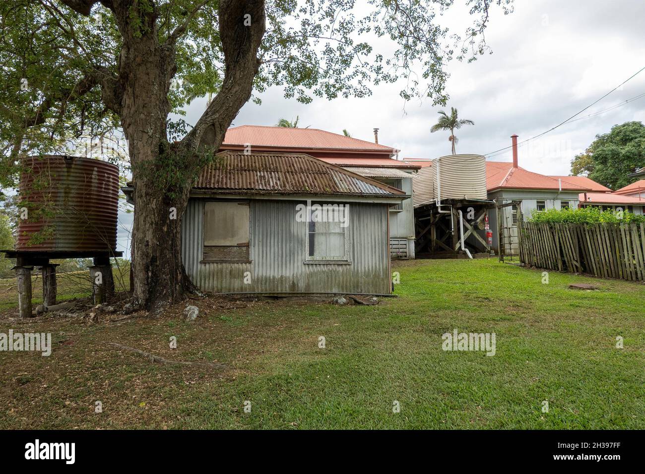 Old corrugated iron water tank hi-res stock photography and images - Alamy