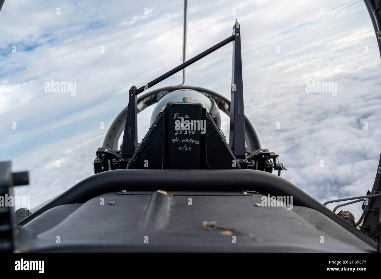 A Texan II T-6 fly’s though the air as it performs standard training ...