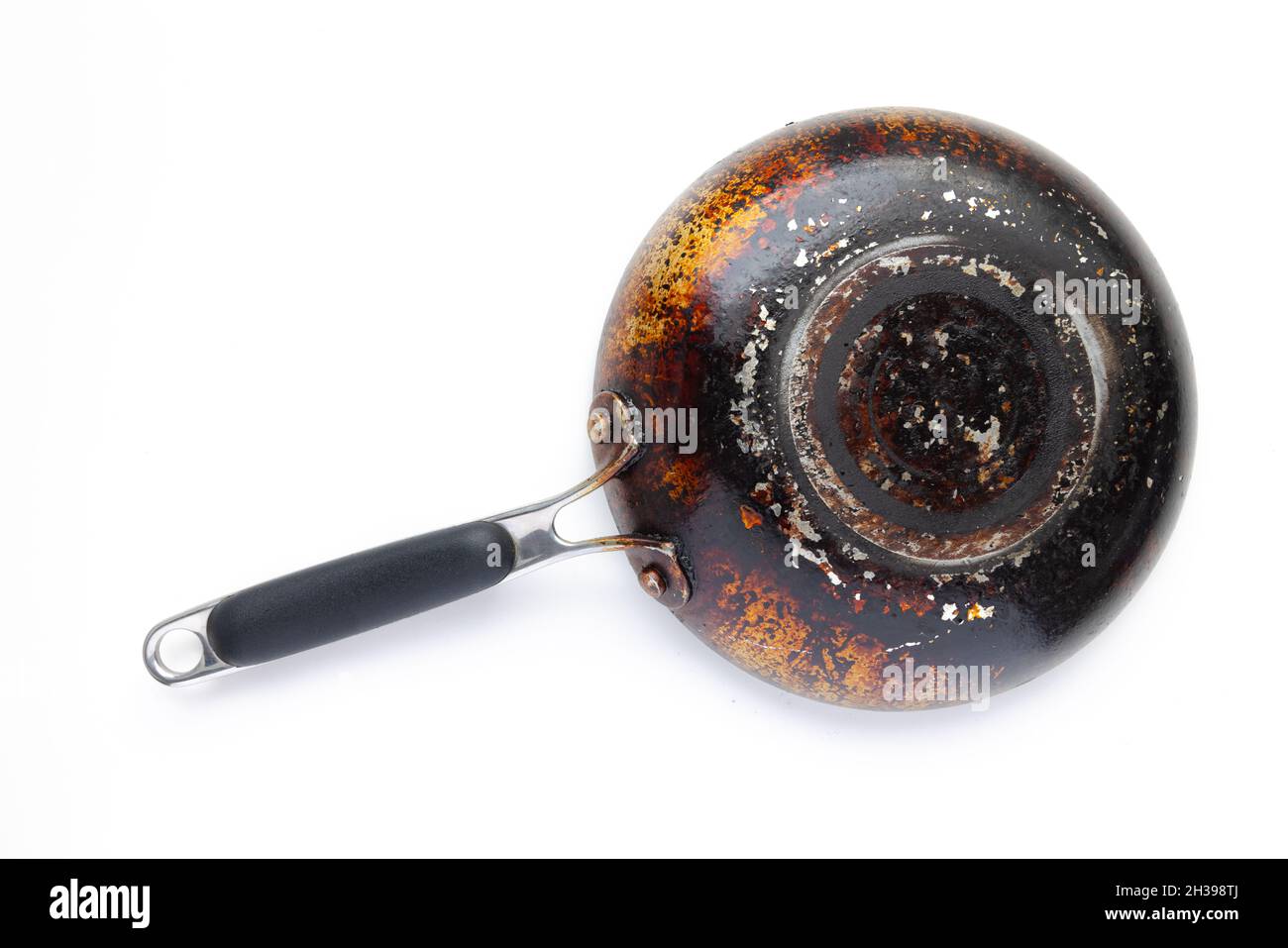 Back view of an old non stick fry pan Stock Photo - Alamy