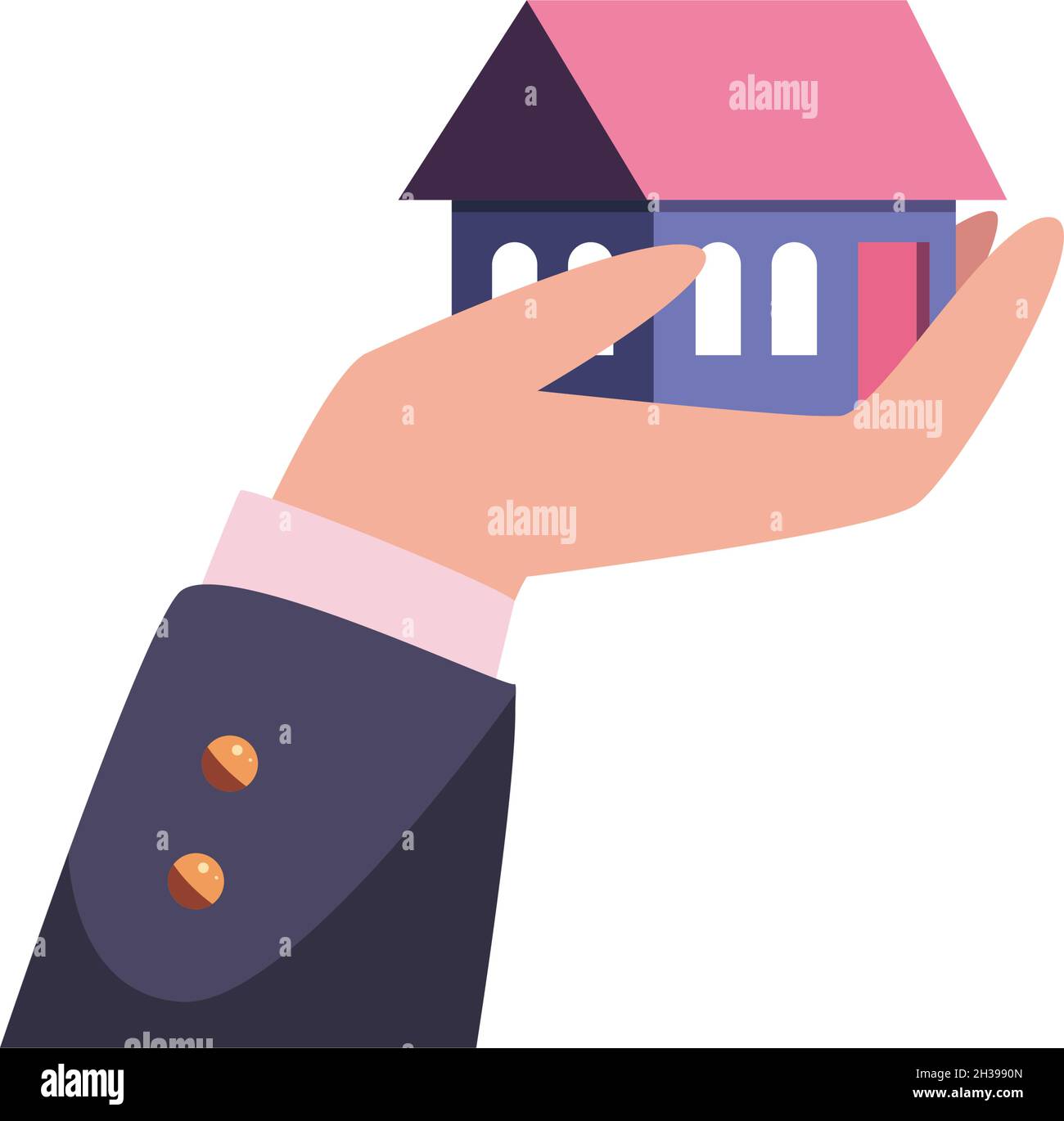 house on hand over white Stock Vector Image & Art - Alamy