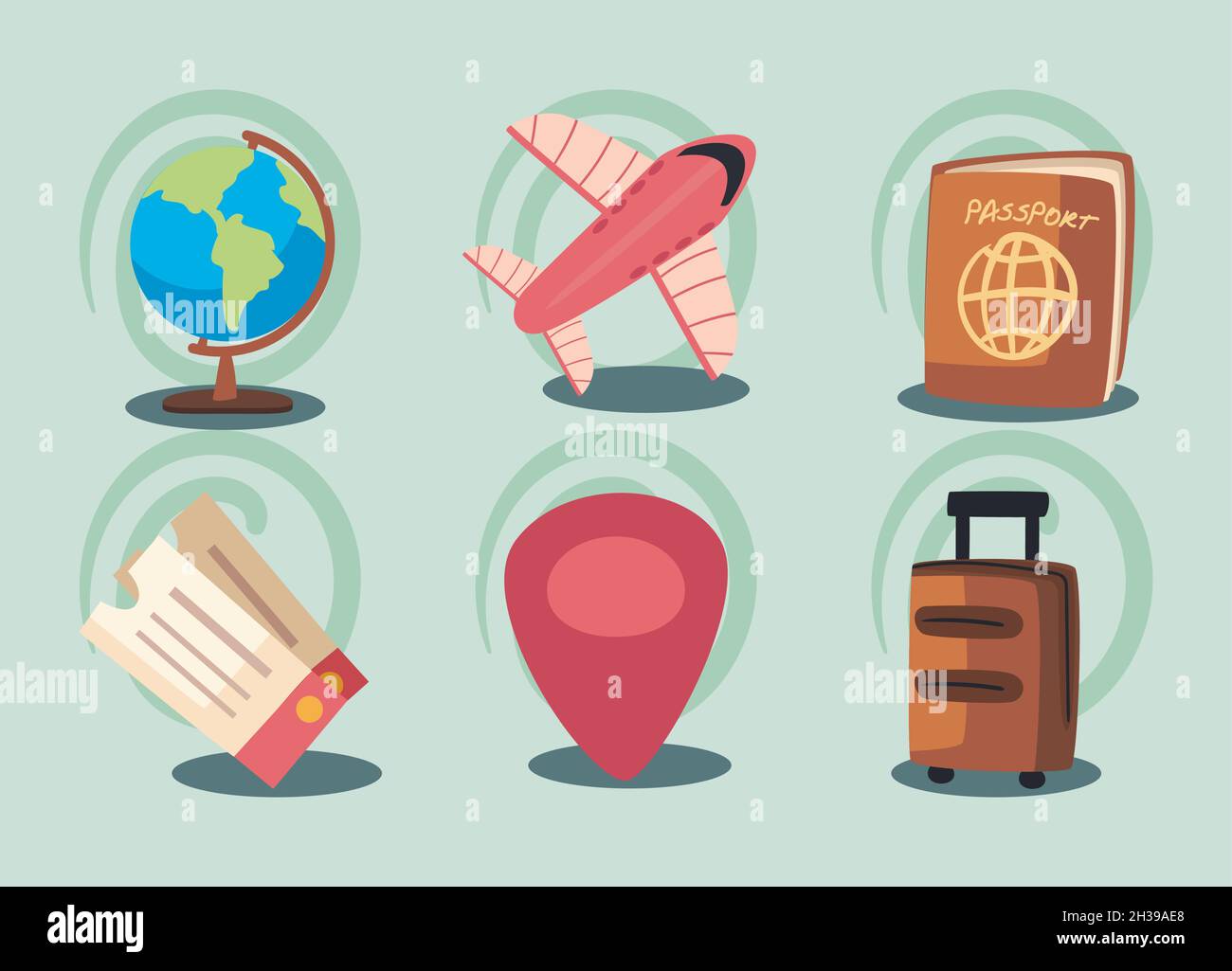 set of six travel items Stock Vector Image & Art - Alamy