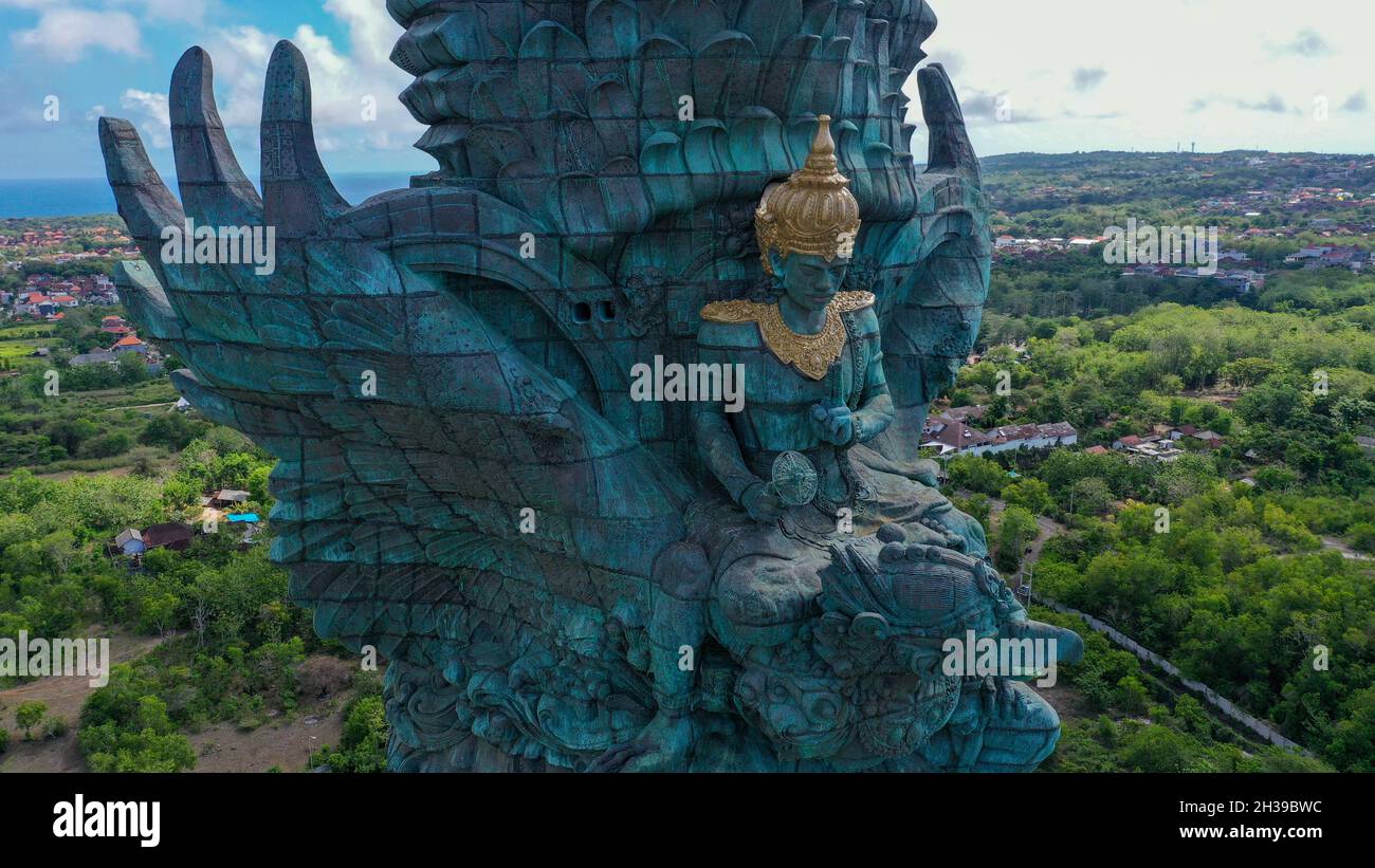 Portrait of the Garuda Wisnu Kencana statue. The largest Hindu statue located in Bali Stock ...