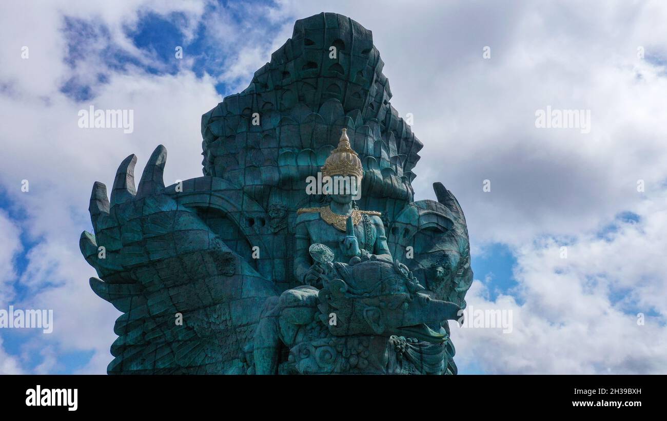 half part of the large statue of Garuda Wisnu Kencana with a height of ...