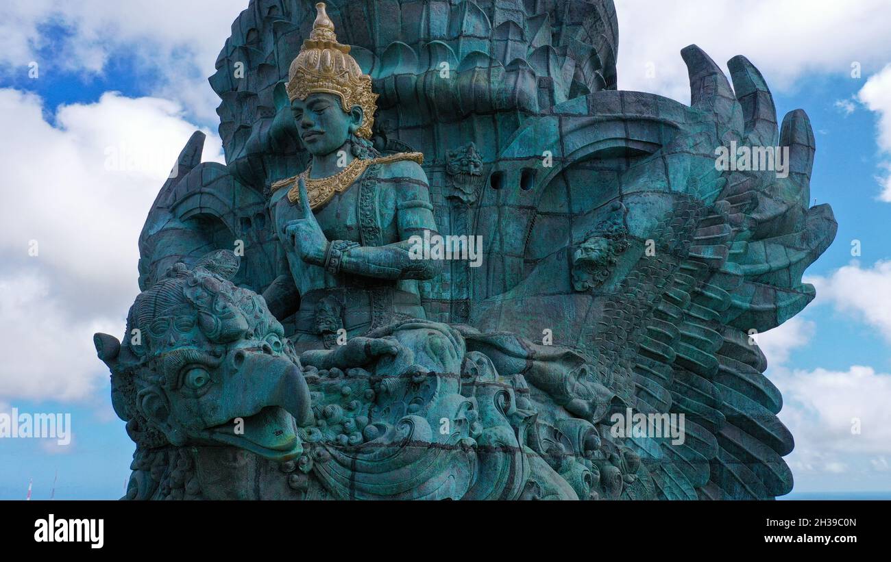 half part of the large statue of Garuda Wisnu Kencana with a height of ...