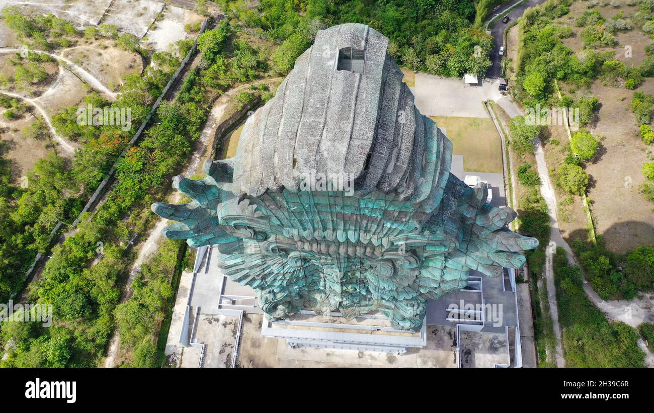 Aerial view the back side of Garuda Wisnu Kencana statue Stock Photo ...