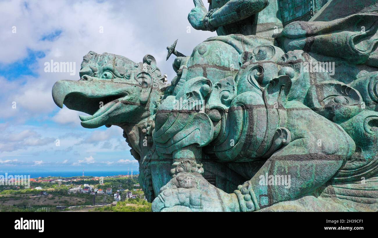 close up the head of the bird garuda part of Garuda Wisnu Kencana ...