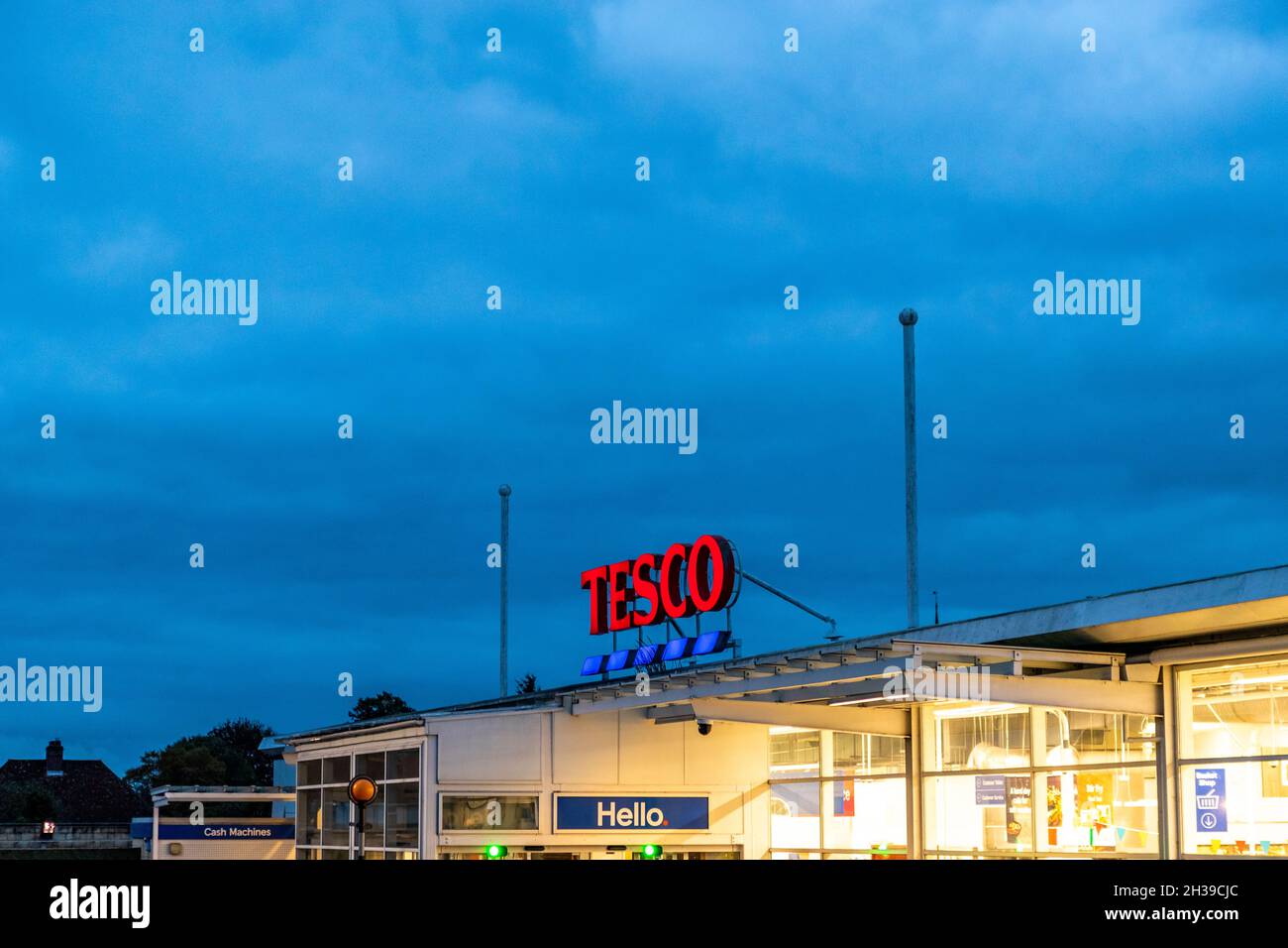 Tesco entrance interior hi-res stock photography and images - Alamy