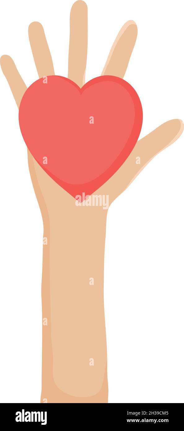 extended hand with red heart Stock Vector Image & Art - Alamy