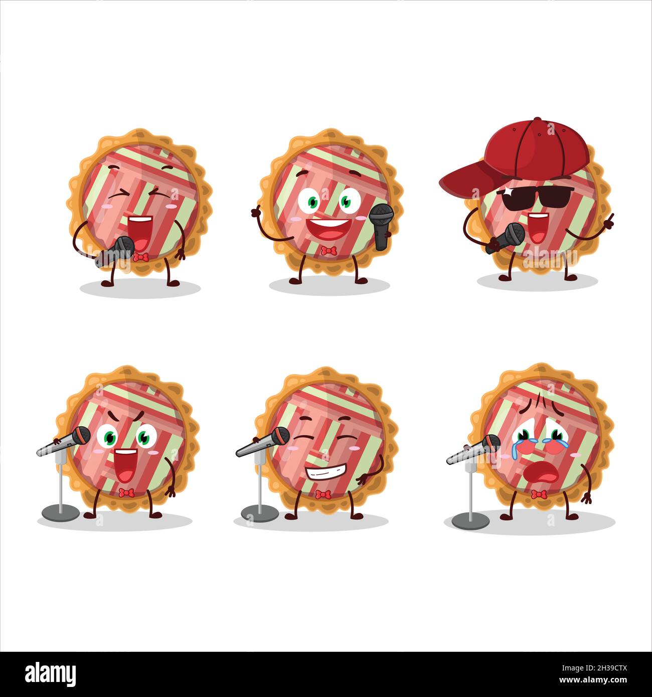 A Cute Cartoon design concept of rhubarb pie singing a famous song ...