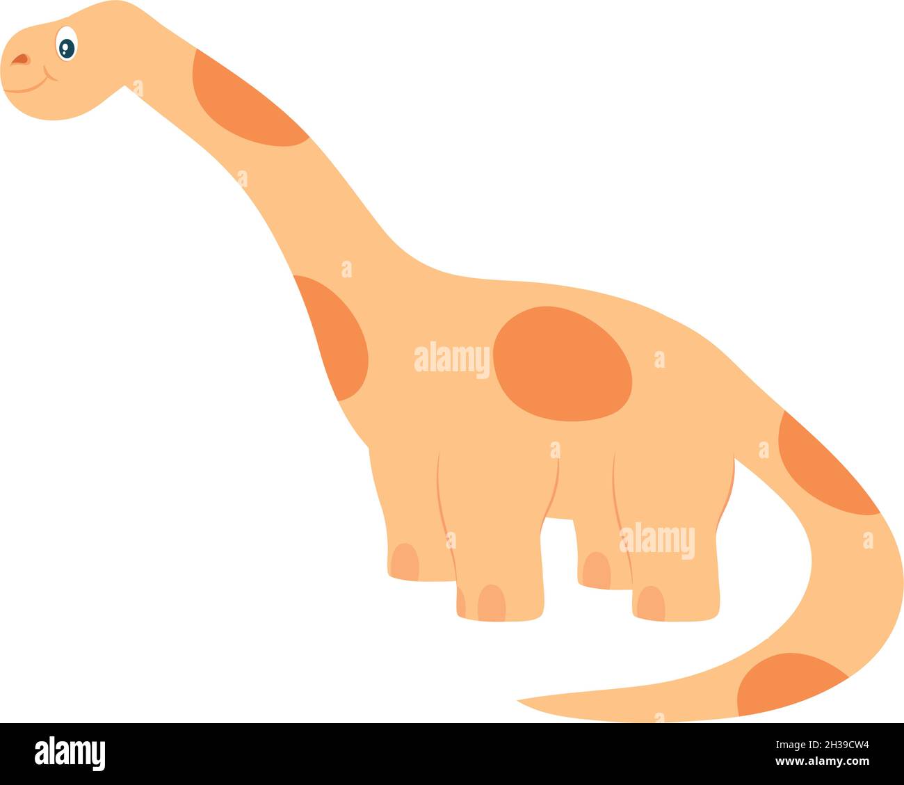 cartoon diplodocus dinosaur on white background Stock Vector Image ...