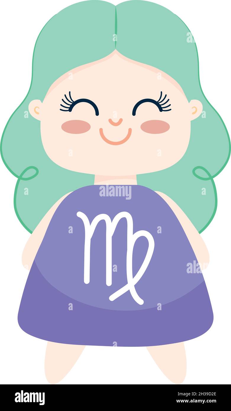 kawaii character of virgo zodiac symbol Stock Vector Image & Art - Alamy
