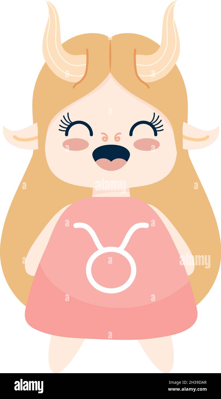 kawaii character of taurus zodiac symbol Stock Vector Image & Art - Alamy