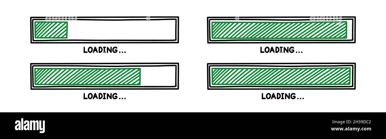 Progress loading bar. Infographics design element with green status of ...