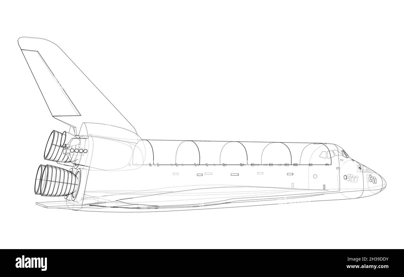 Space shuttle. Vector rendering of 3d Stock Vector Image & Art - Alamy