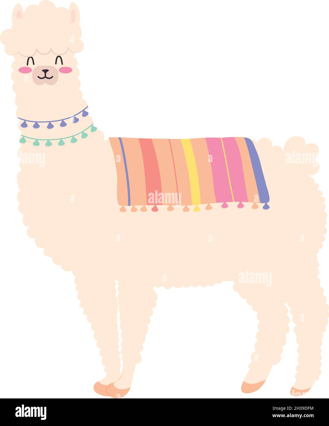 cartoon cute alpaca icon on white background Stock Vector Image & Art ...