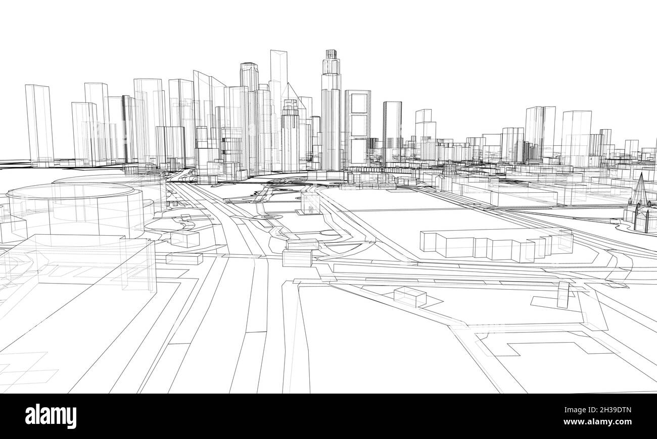 City view. Buildings and streets. Vector Stock Vector Image & Art - Alamy