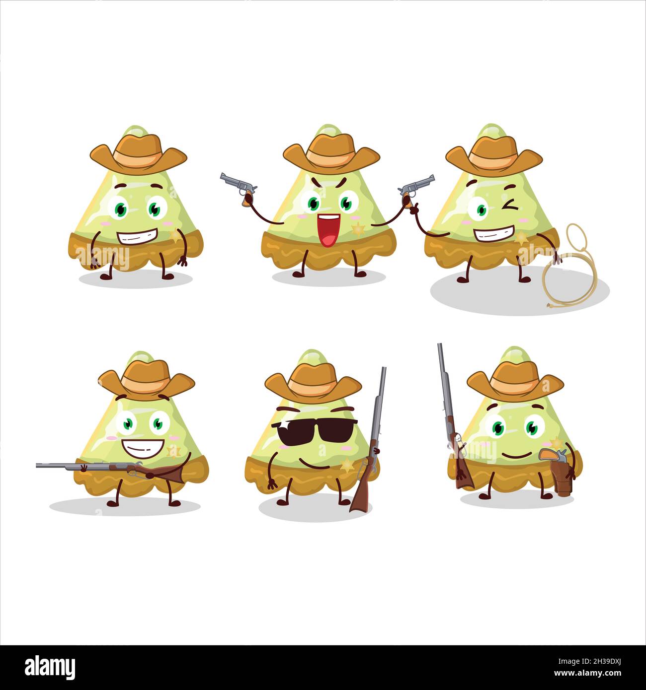 Cool cowboy slice of key lime pie cartoon character with a cute hat ...