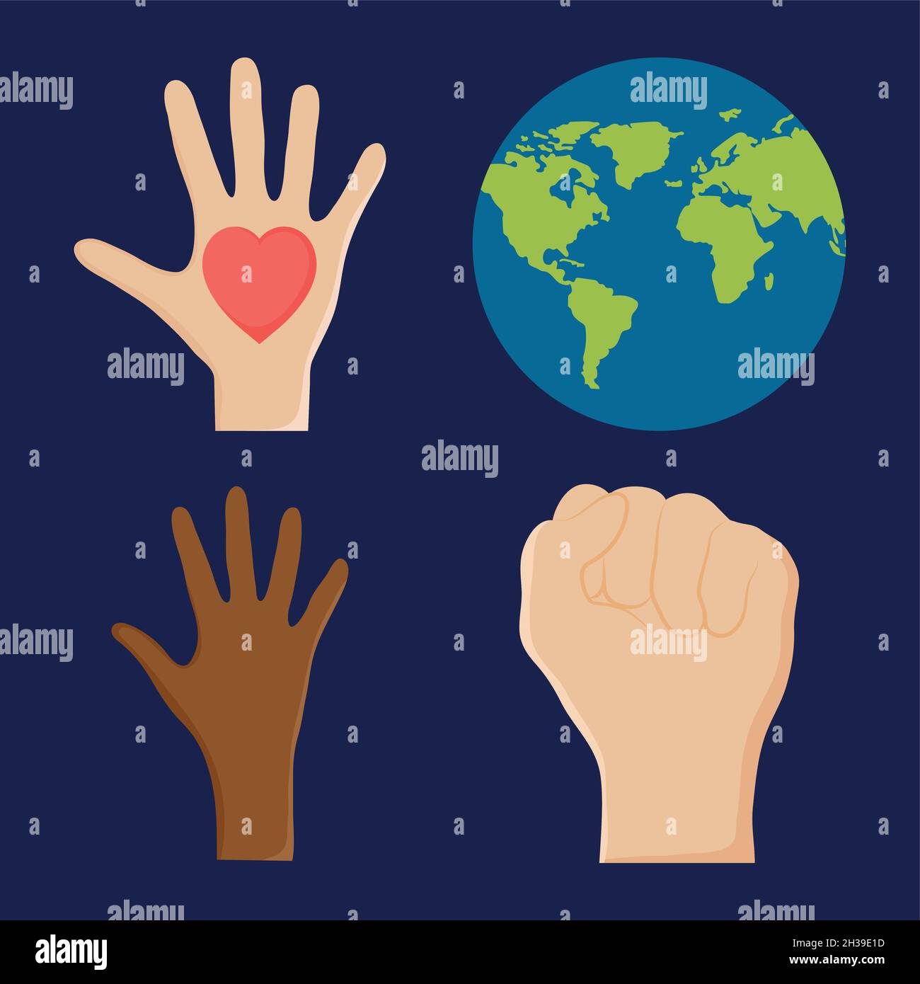 hands and earth planet icon set Stock Vector Image & Art - Alamy
