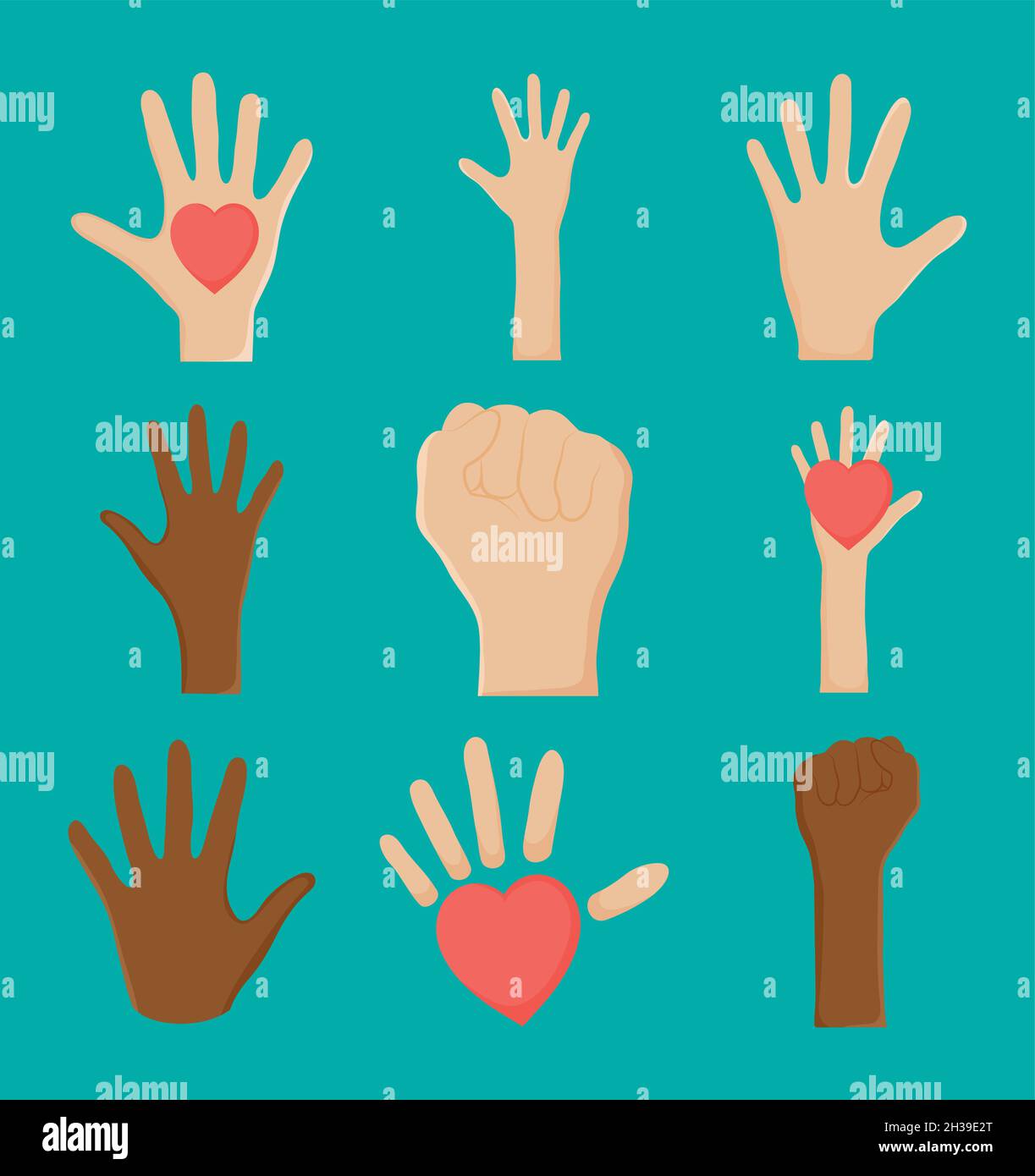 hands and hearts icon set Stock Vector Image & Art - Alamy