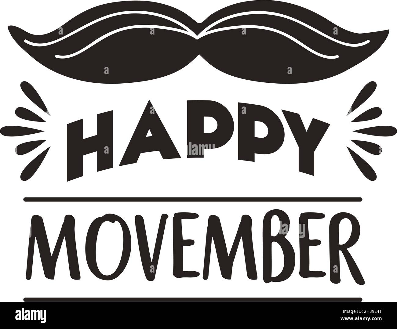 happy movember lettering with mustache Stock Vector Image & Art - Alamy