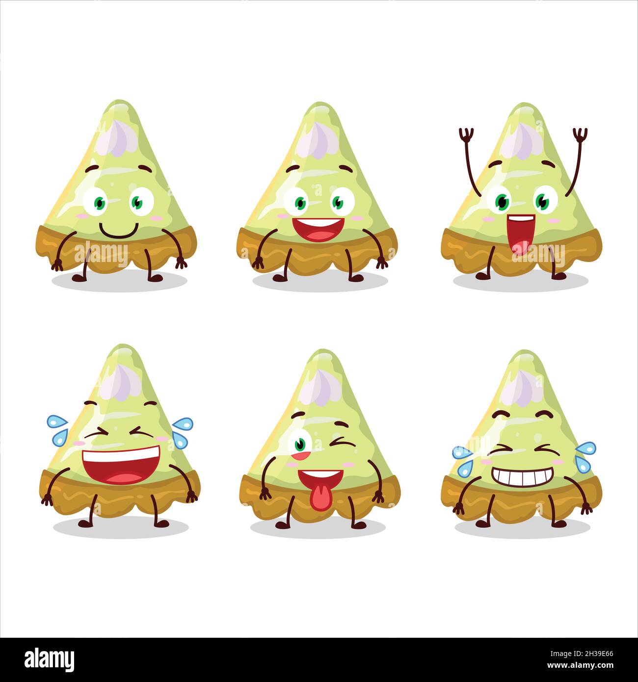 Cartoon character of slice of key lime pie with smile expression ...