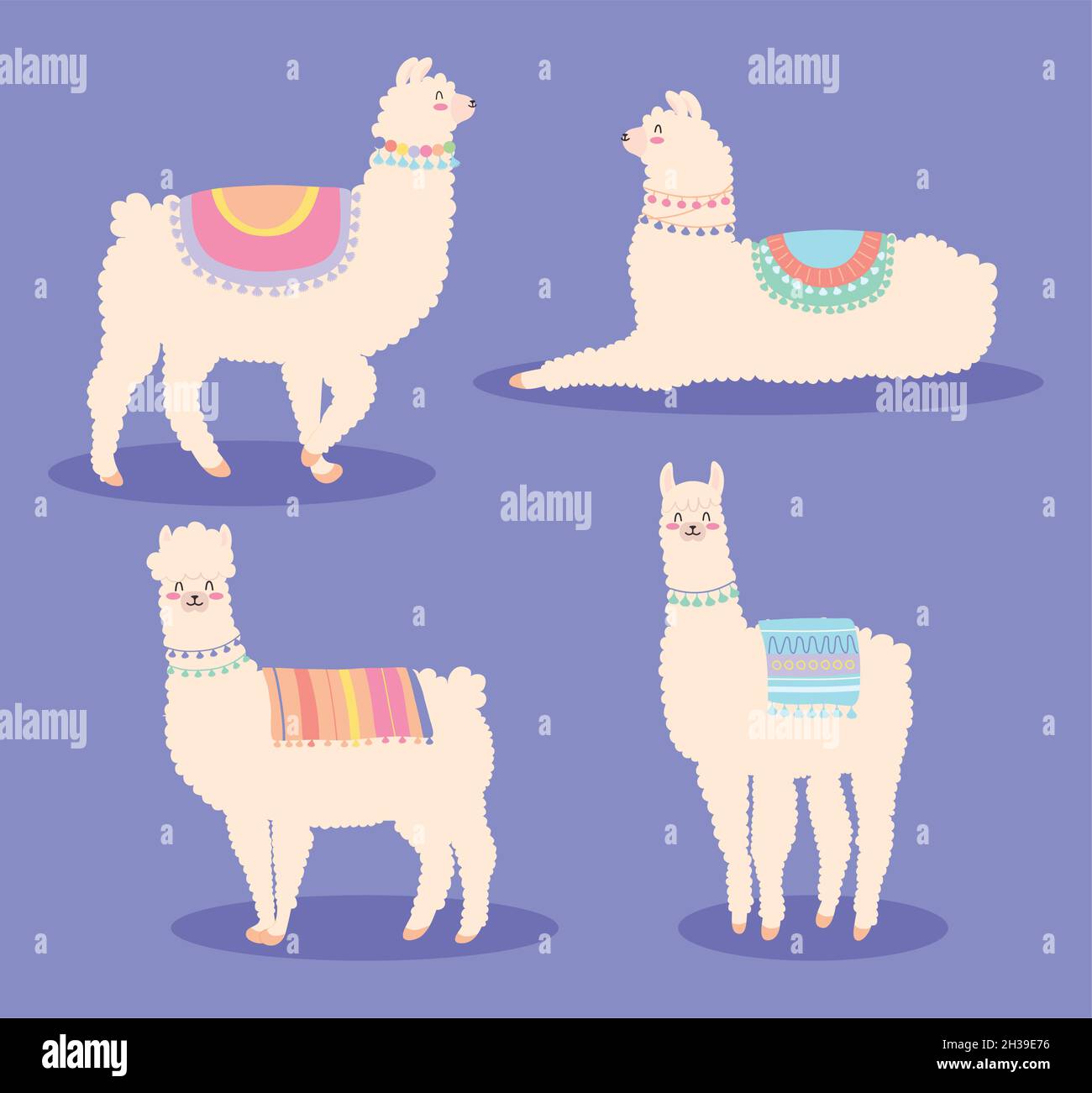 cute and colorful llamas icon set Stock Vector Image & Art - Alamy