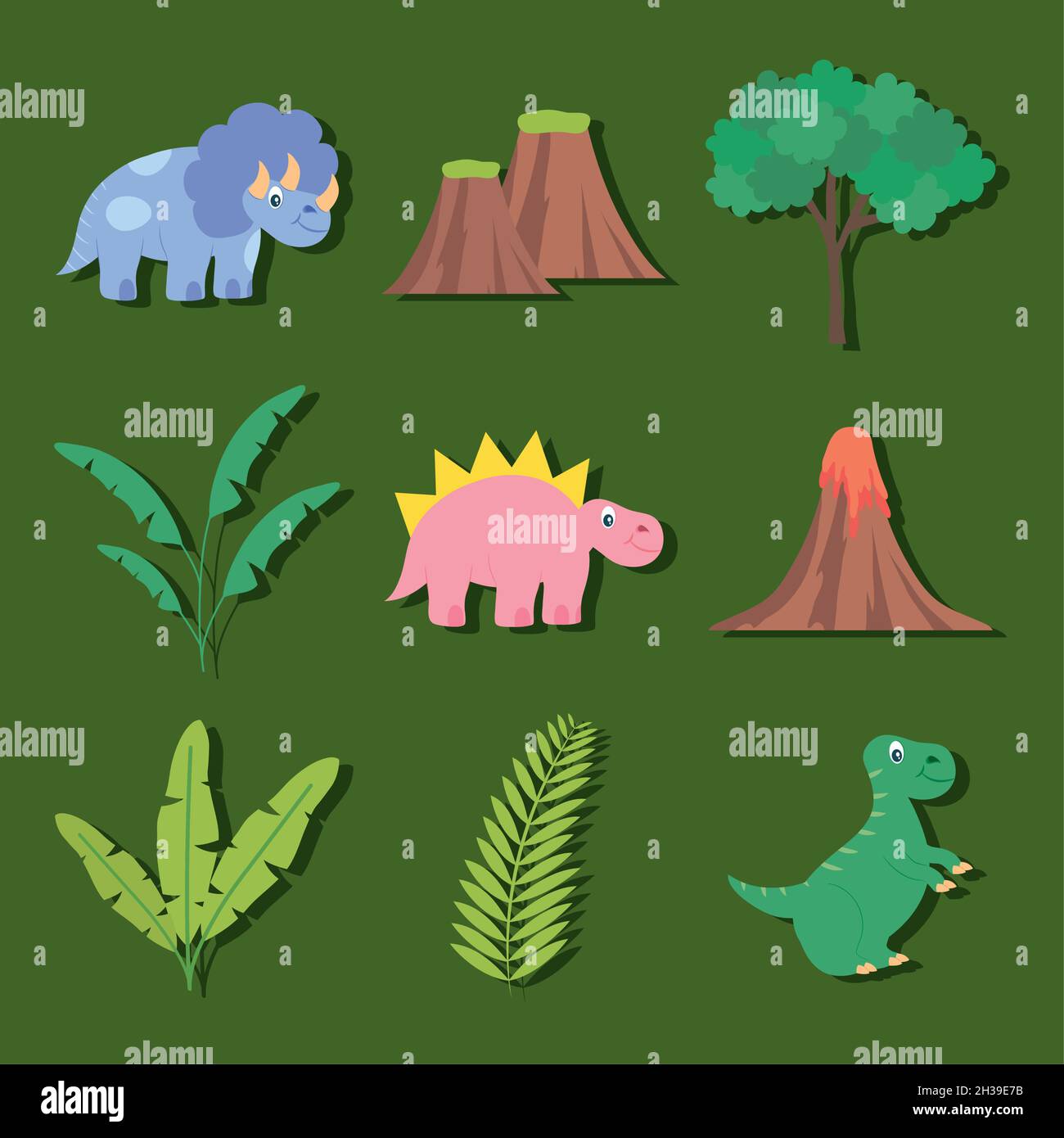 nature and dinosaurs icon set design Stock Vector Image & Art - Alamy