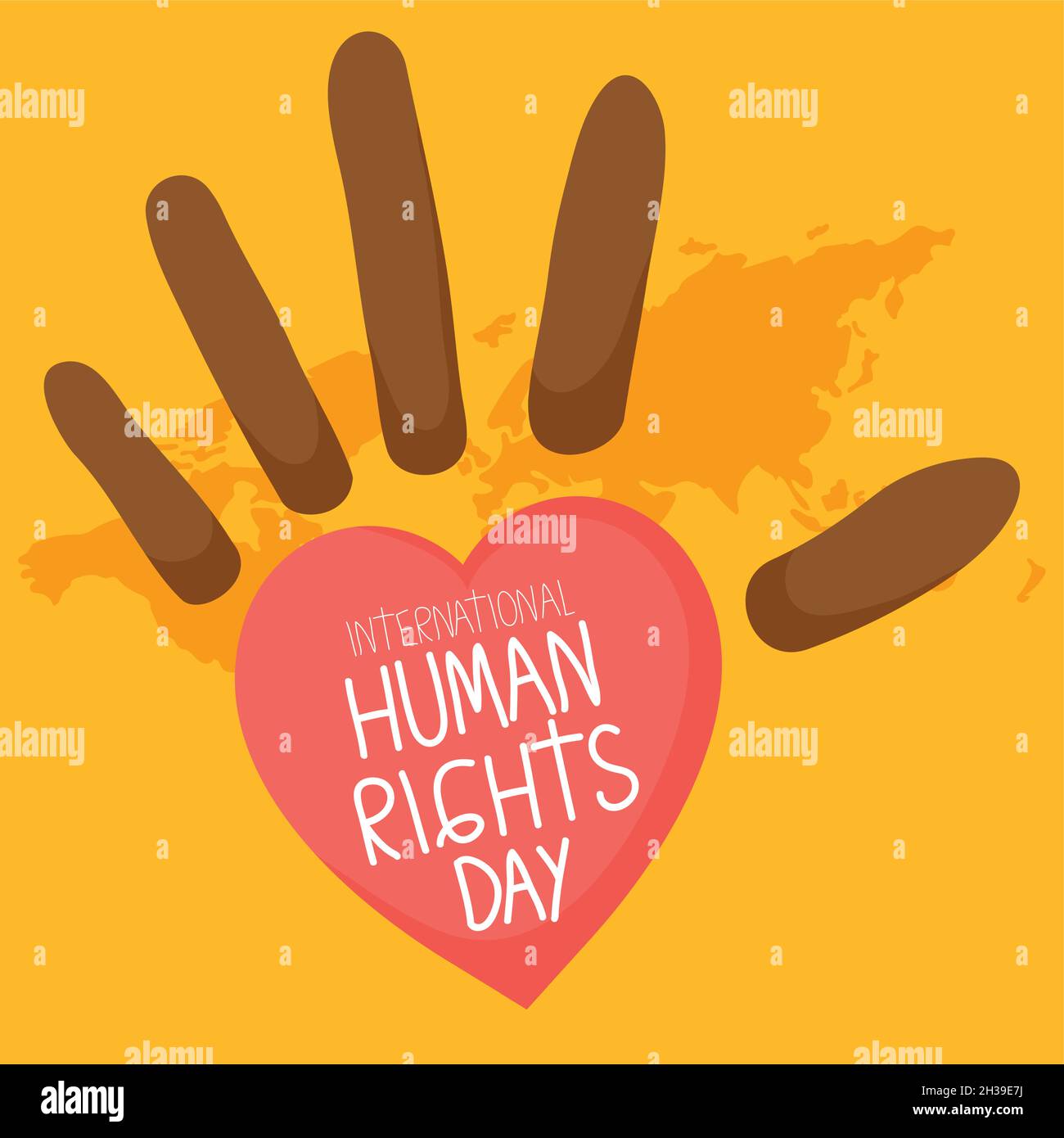 human rights day illustration with heart symbol Stock Vector Image ...
